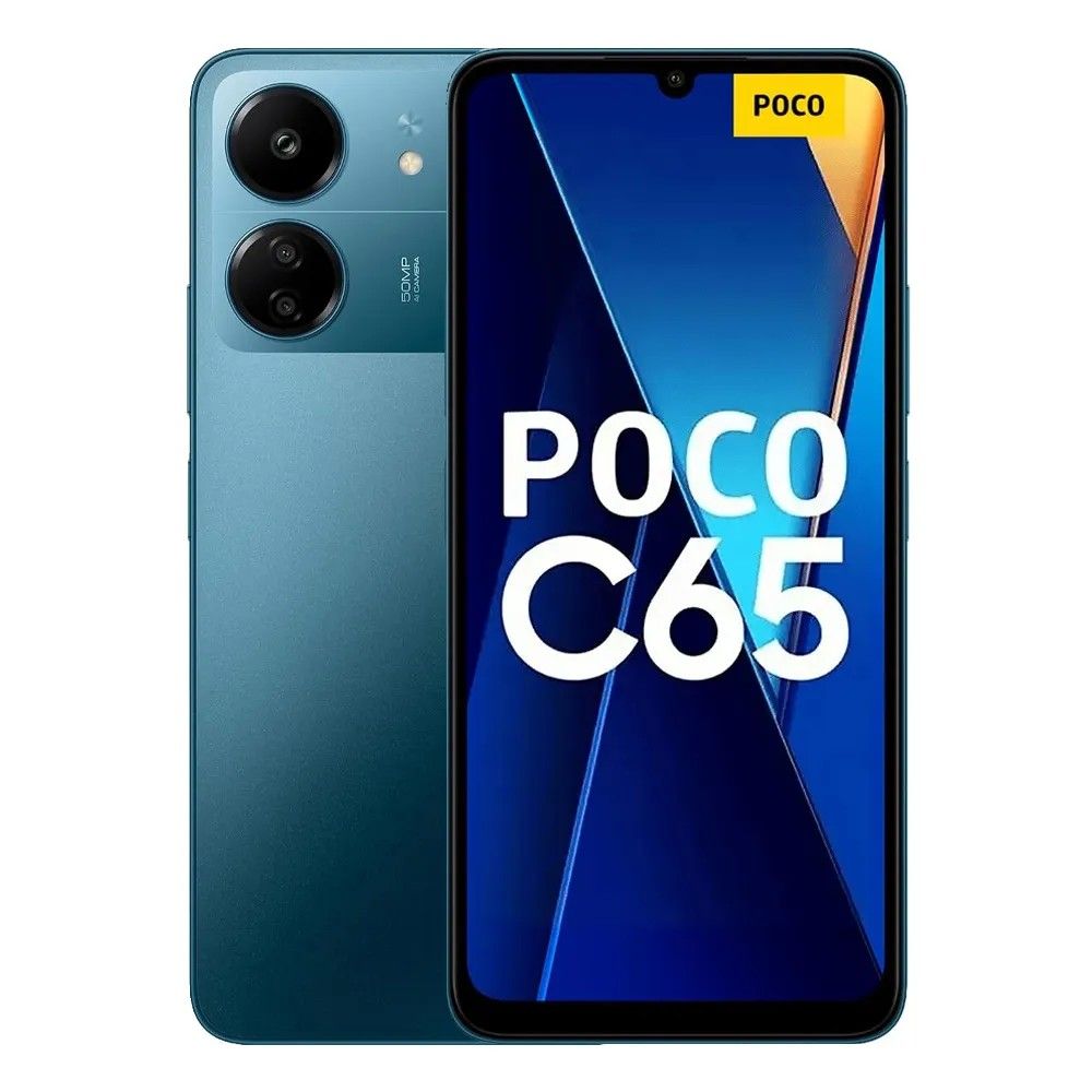 Celular Xiaomi Poco C65 128GB 6GB ram cámara 50MP + 2MP azul - ORE